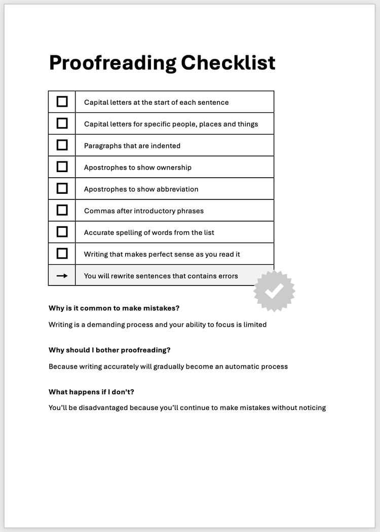 Proofreading Makes Perfect Checklist